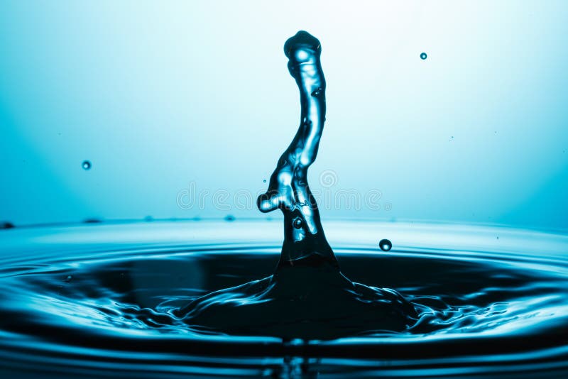 Drop of Water Falling Down in the Water Stock Photo - Image of impact ...