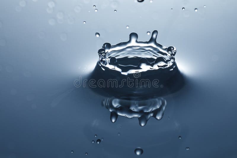 Drop of Water Falling Down in the Water Stock Image - Image of macro ...