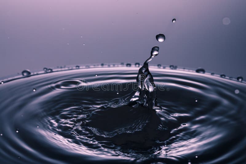 Drop of Water Falling Down in the Water Stock Image - Image of closeup ...