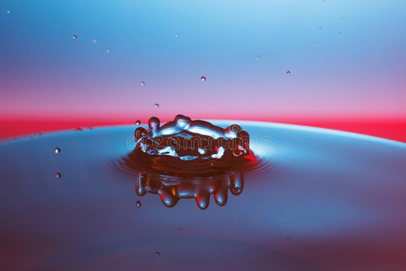 Drop of Water Falling Down in the Water Stock Image - Image of liquid ...