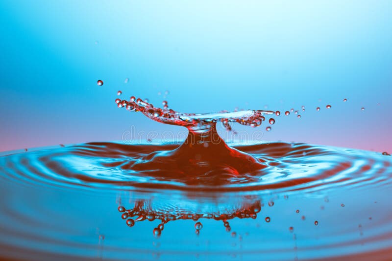 Drop of Water Falling Down in the Water Stock Image - Image of bubble ...