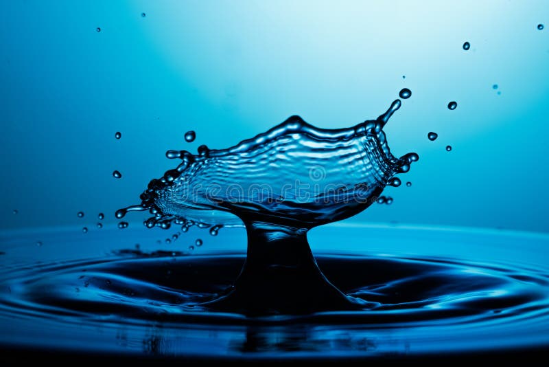 Drop of Water Falling Down in the Water Stock Photo - Image of light ...