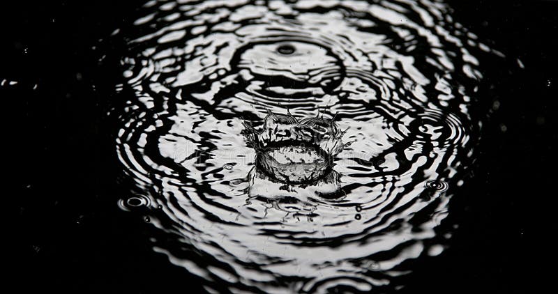 Drop of Water Falling into Water, Full Moon Stock Photo - Image of full ...