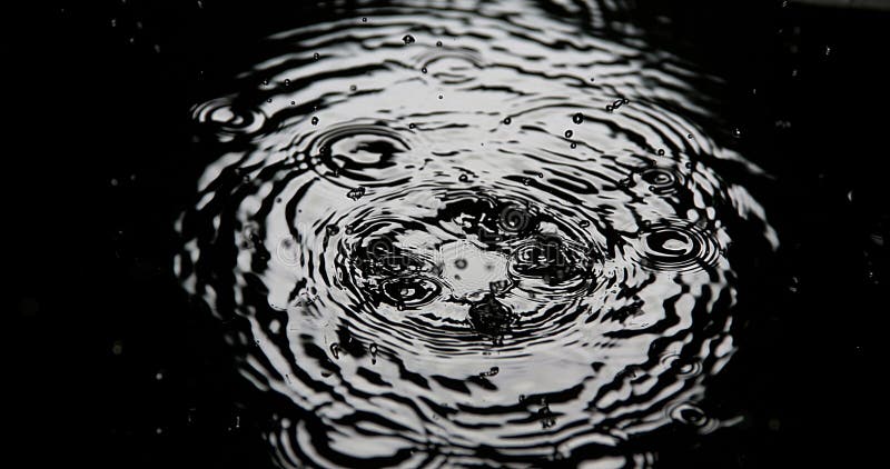 Drop of Water Falling into Water, Full Moon Stock Photo - Image of full ...