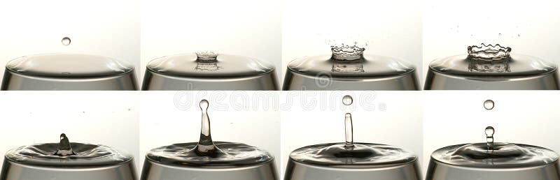 Drop of Water Falling into a Glass Stock Image - Image of experiment ...