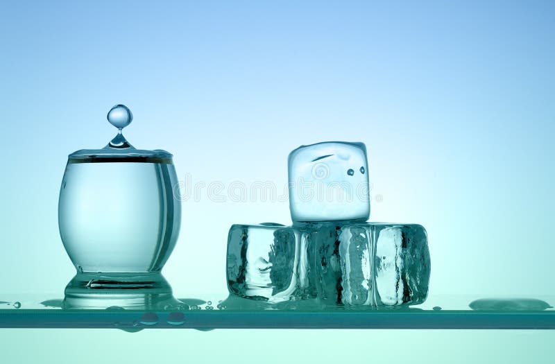Drop of Water Falling into Glass Stock Photo - Image of rain, blue ...