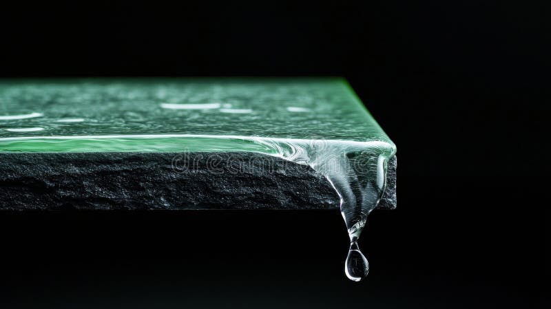 A Drop of Water Falling from a Glass Surface Stock Photo - Image of ...