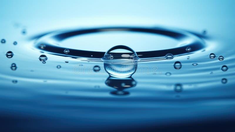 A Drop of Water Falling into a Pool of Water Stock Illustration ...