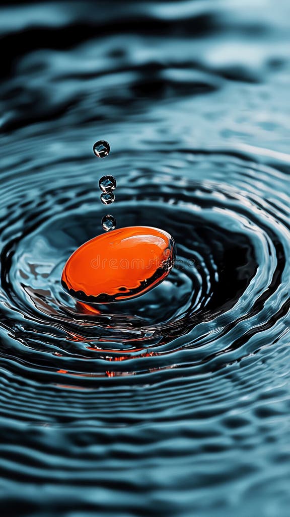 A Drop of Water Falling into a Pool of Water Stock Photo - Image of ...