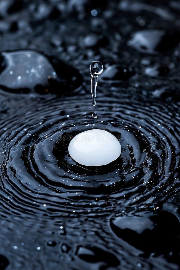A Drop of Water Falling into a Pool of Water Stock Photo - Image of ...