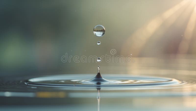 A Drop of Water Falling into a Pool of Water Stock Illustration ...