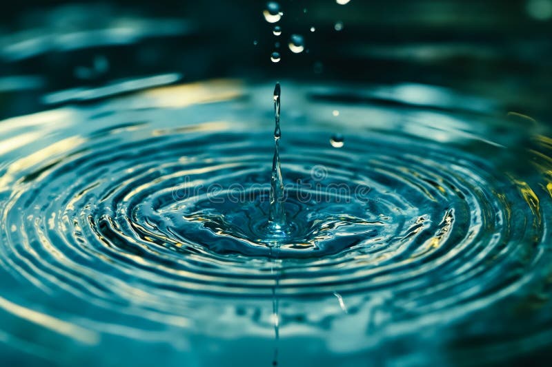 A Drop of Water Falling into a Pool of Water Stock Photo - Image of ...