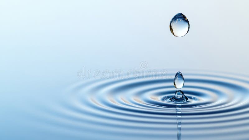 A Drop of Water is Falling into a Pool with Ripples, AI Stock Photo ...
