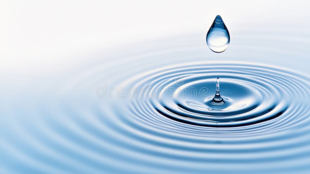 A Drop of Water is Falling into a Pool with Ripples, AI Stock Photo ...