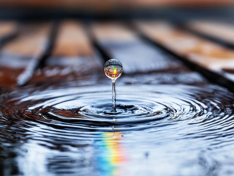 A Drop of Water Falling into a Pool of Water Stock Image - Image of ...