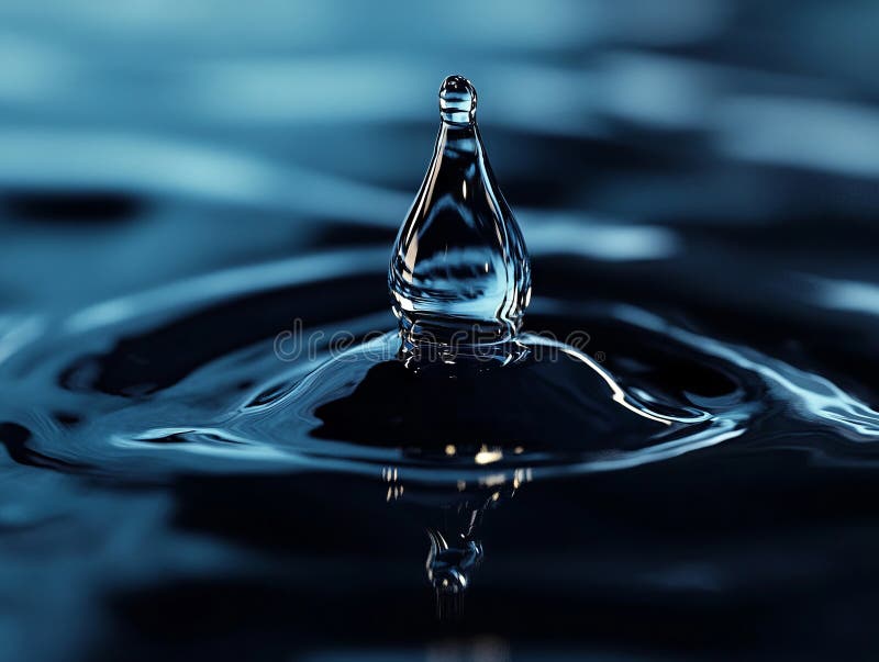 A Drop of Water Falling into a Pool of Water Stock Photo - Image of ...