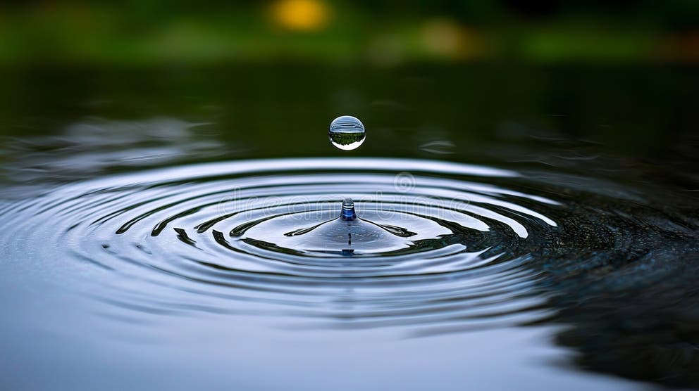A Drop of Water Falling into a Puddle of Water Stock Image - Image of ...