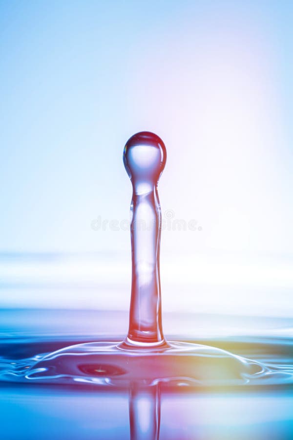 Drop of Water Falling into Still Water Stock Photo - Image of pure ...