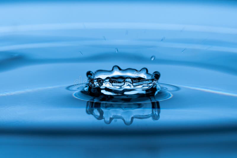 Drop of Water Falling into Still Water Stock Image - Image of clear ...