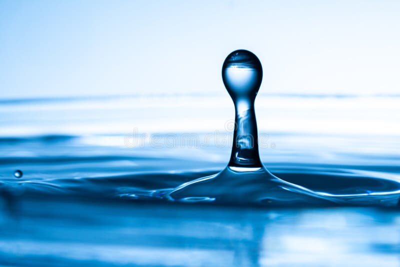 Drop of Water Falling into Still Water Stock Image - Image of clear ...