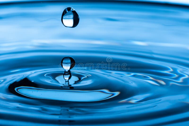 Drop of Water Falling into Still Water Stock Image - Image of close ...