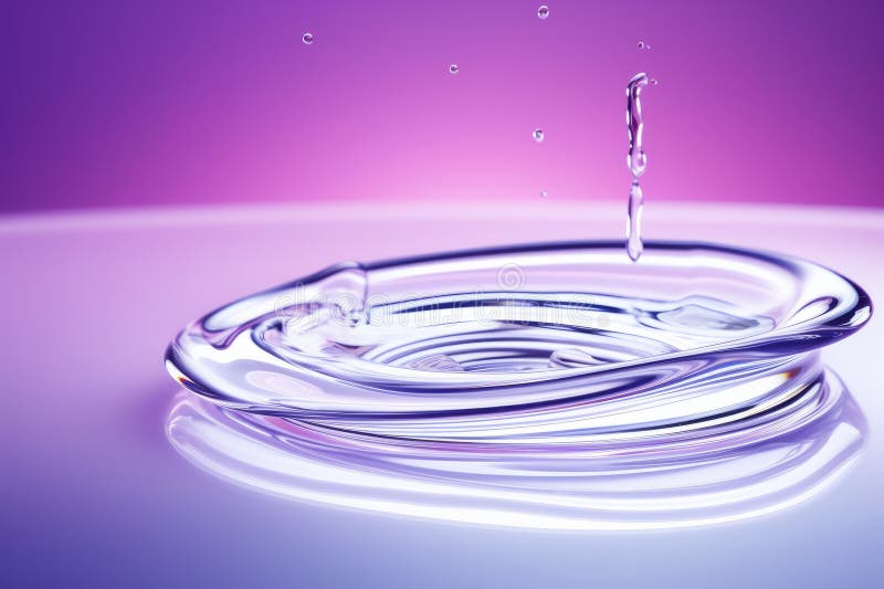 Drop of Water Falls Down into Petri Dish with Clear Fluid Creating ...