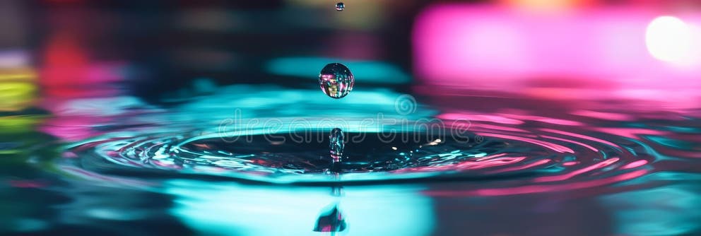 A Drop of Water Falls into Perfectly Still Water, Generating Ripples ...