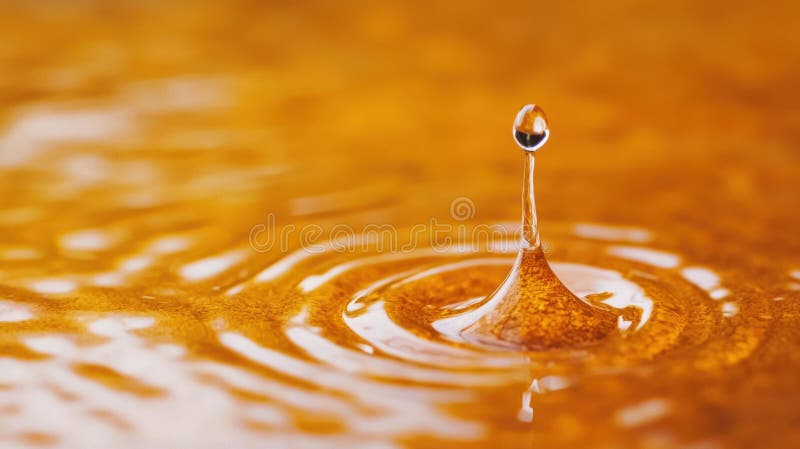 A Drop of Water Falls into a Puddle of Brown Liquid Stock Illustration ...