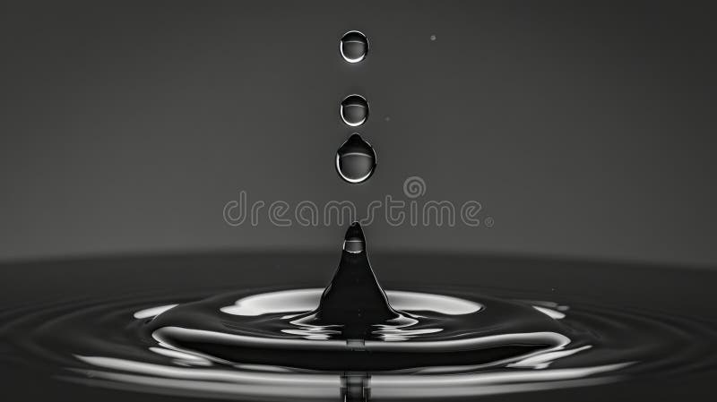 Drop of Water Falls into Puddle Creating Ripple Stock Image - Image of ...
