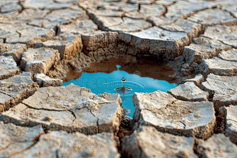 A Drop of Water Falls into a Puddle of Water, Creating Ripples on the ...