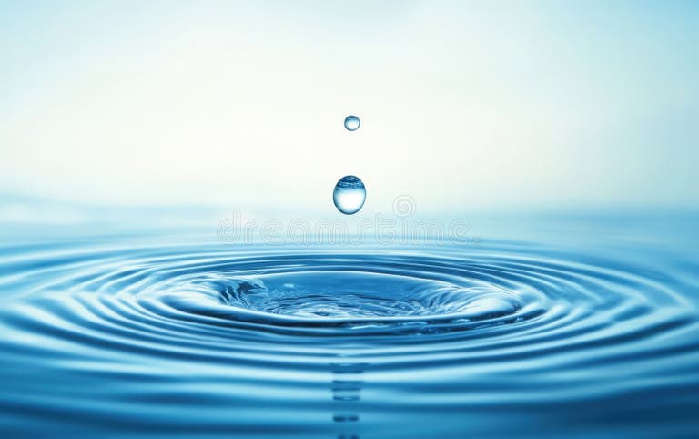 A Drop of Water is Gently Falling into a Still Pool of Water Stock ...