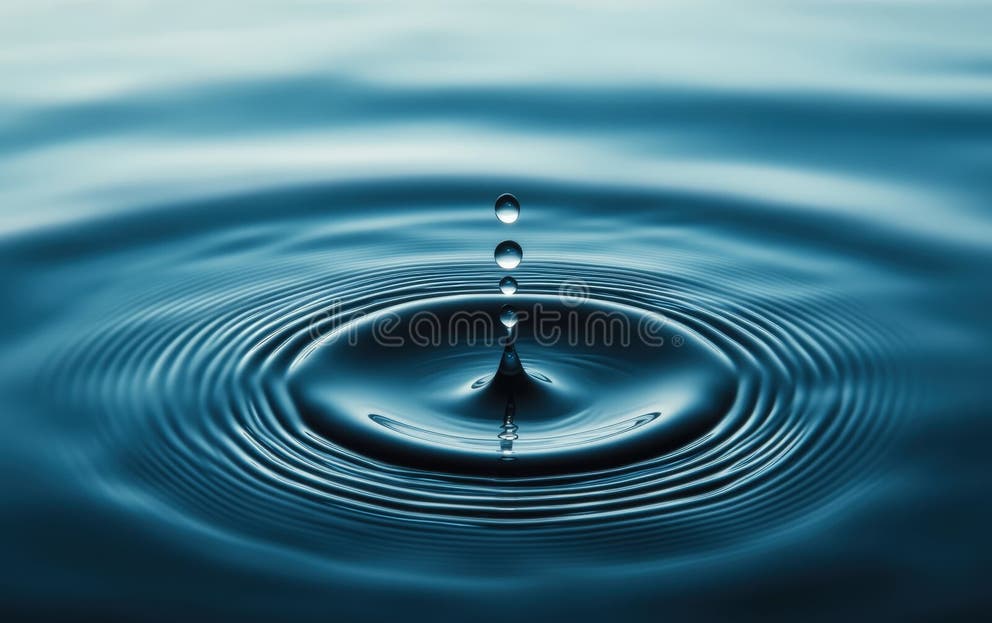 A Drop of Water is Gently Falling into a Still Pool of Water Stock ...