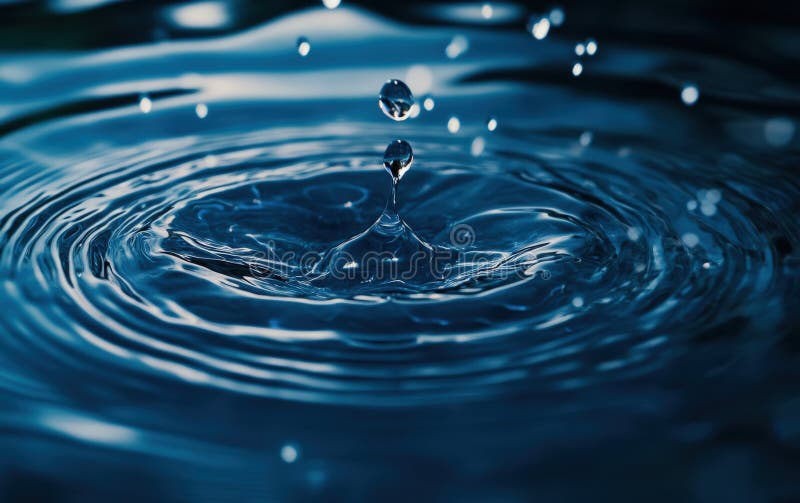 A Drop of Water is Gently Falling into a Still Pool of Water Stock ...