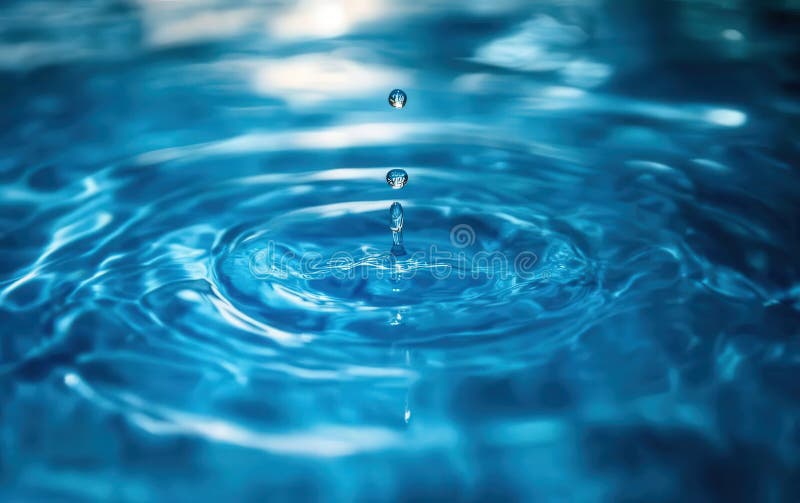 A Drop of Water is Gently Falling into a Still Pool of Water Stock ...