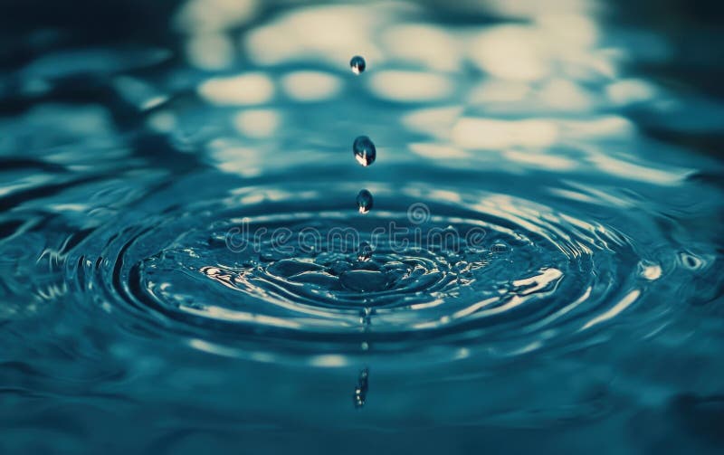A Drop of Water is Gently Falling into a Still Pool of Water Stock ...