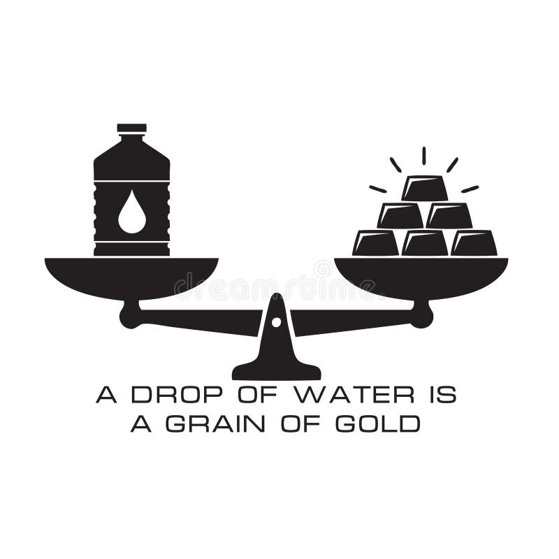 Drop of Water is Grain of Gold Stock Vector - Illustration of ...