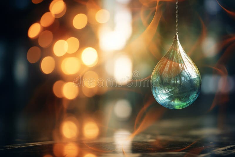 A Drop of Water Hanging from a String Stock Illustration - Illustration ...