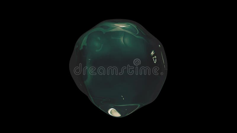 Green Water Drop Liquid Molecule Floating in Zero Gravity. the Sphere ...