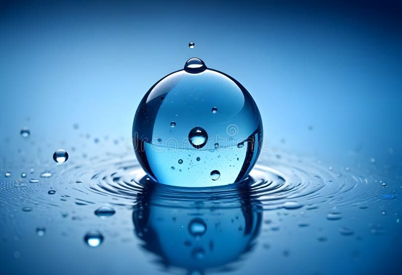 A Drop of Water, High-resolution Abstract of Water Stock Illustration ...