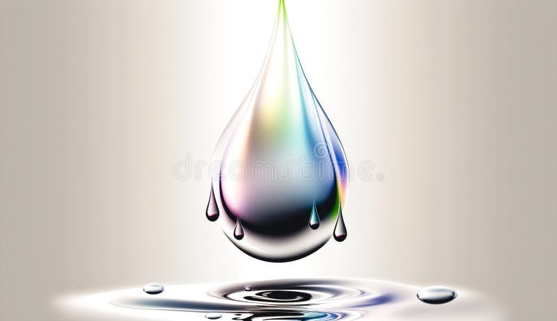 A Drop of Water on a Light Background, Generative AI. Stock ...