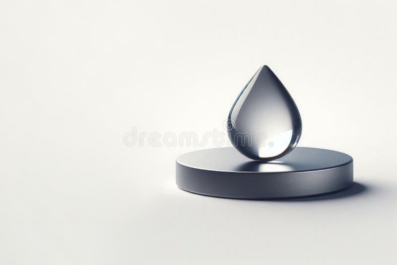 A Drop of Water on a Metal Stand. Space for Text. Stock Photo - Image ...
