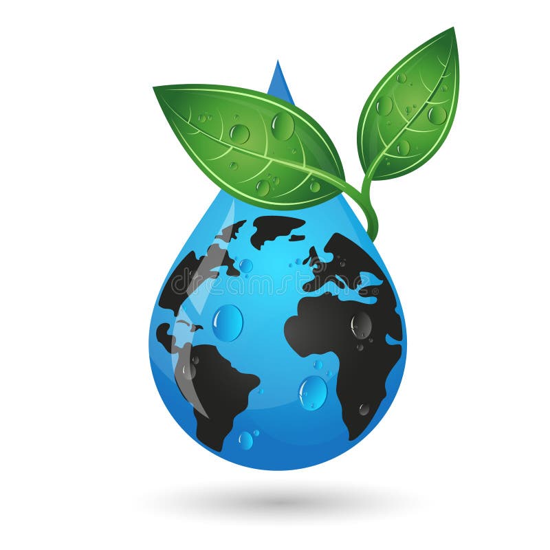 A drop of water planet stock vector. Illustration of abstract - 85329847
