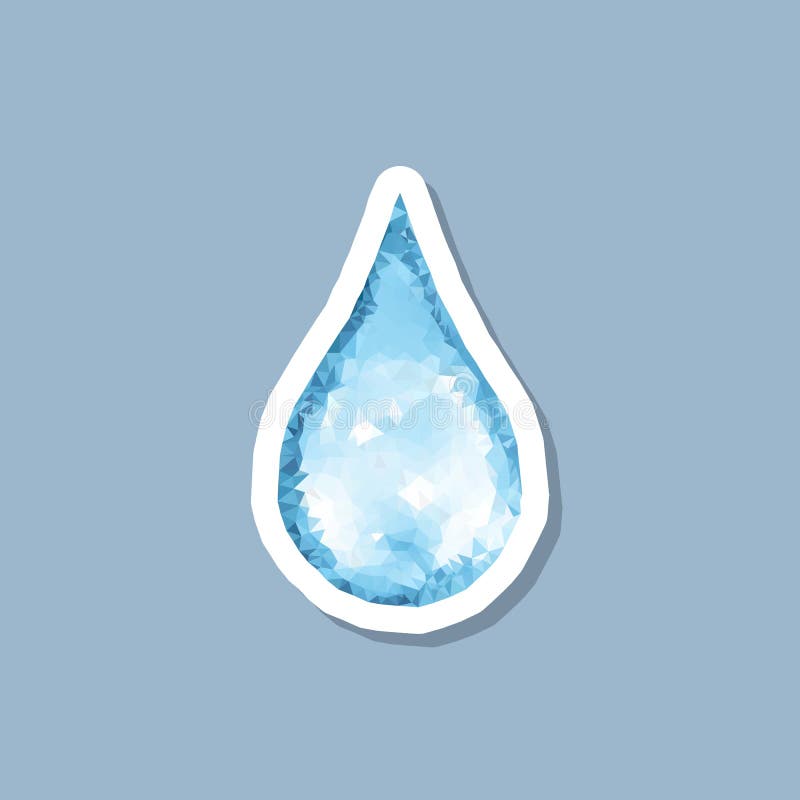 Drop of Water Polygonal Sticker Stock Illustration - Illustration of ...