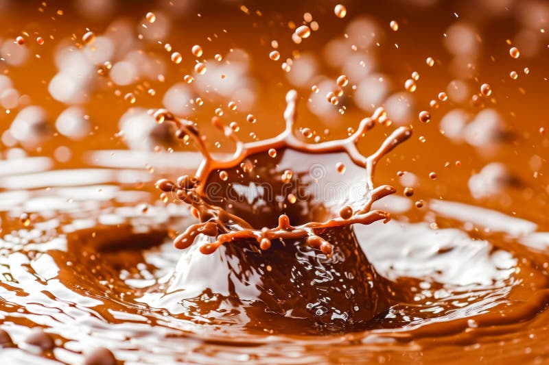 Drop of Water in Pool of Chocolate. Generative AI Stock Photo - Image ...