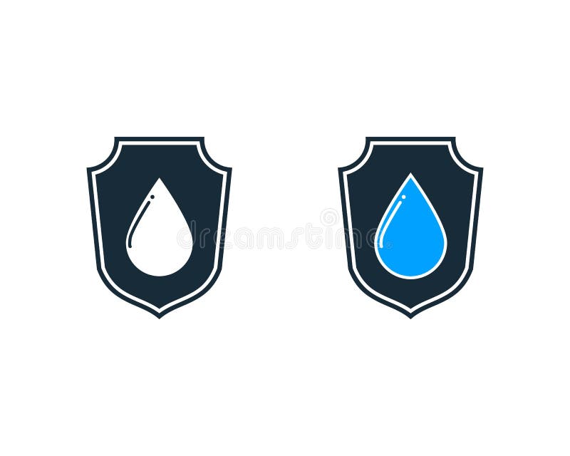 Drop Water Shield Icon Vector Logo Template Illustration Design Stock ...