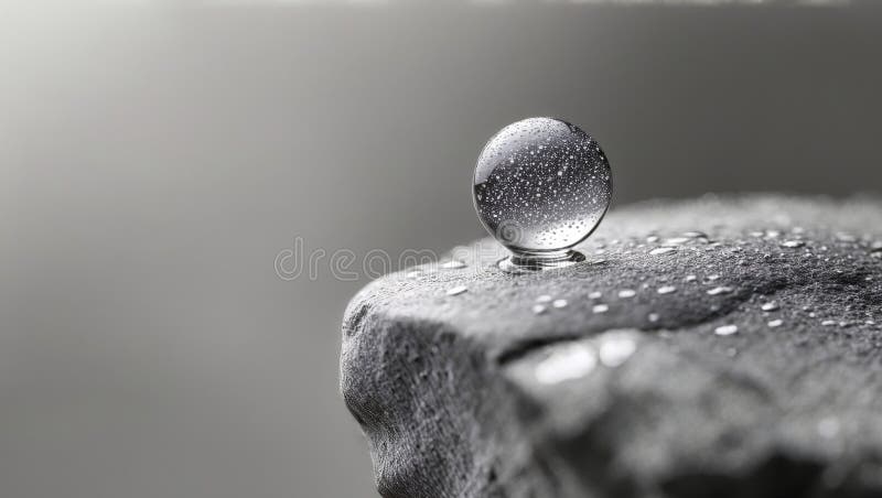 A Drop of Water Sitting on Top of a Rock Stock Image - Image of lava ...