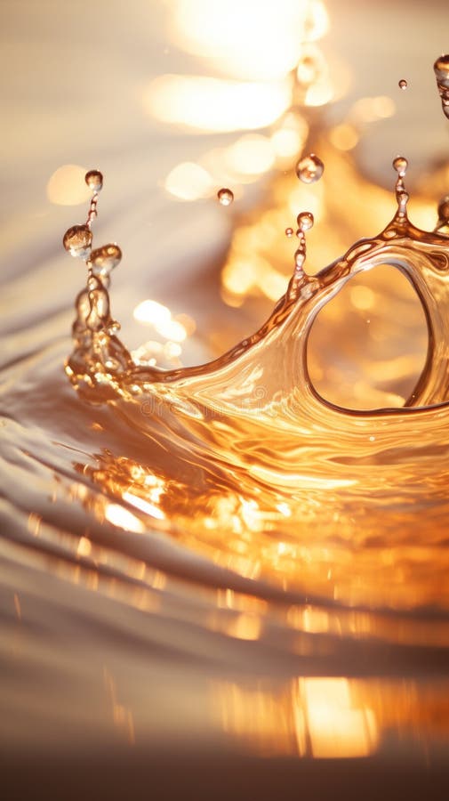 A Drop of Water Splashing into the Water Stock Illustration ...