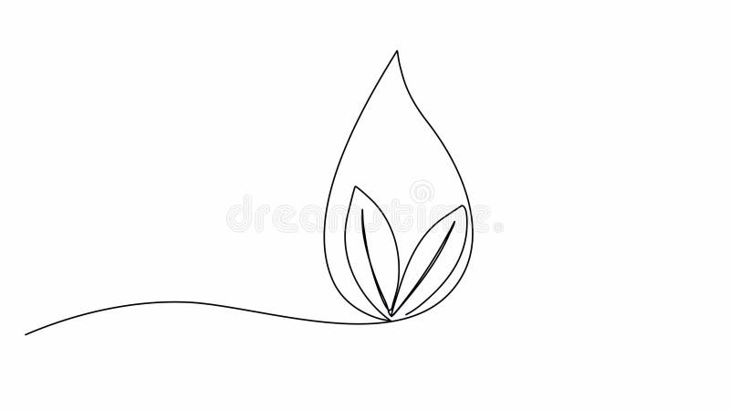 Sprout, One Line Drawing Animation. Video Clip with Alpha Channel ...