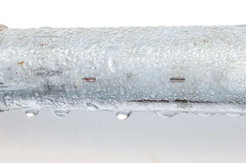 Drop of Water on the Steel Pipe Stock Photo - Image of condensed, drop ...