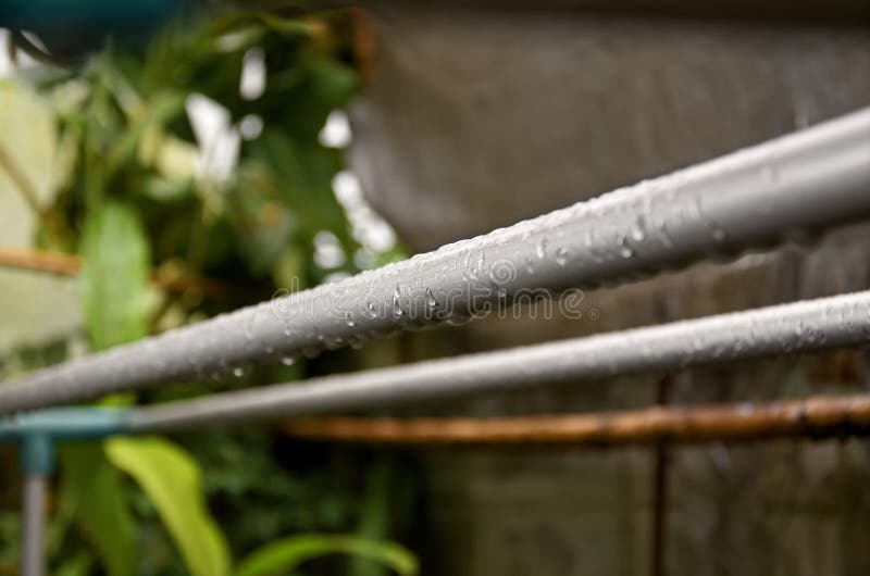 Drop of Water on the Steel Pipe Stock Image - Image of industry, chrome ...